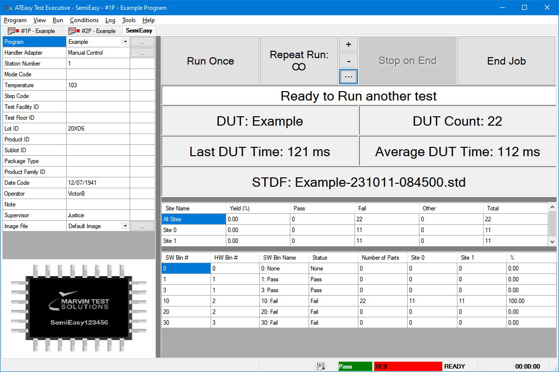 SemiEasy Semiconductor Production Test User Interface and Features ...